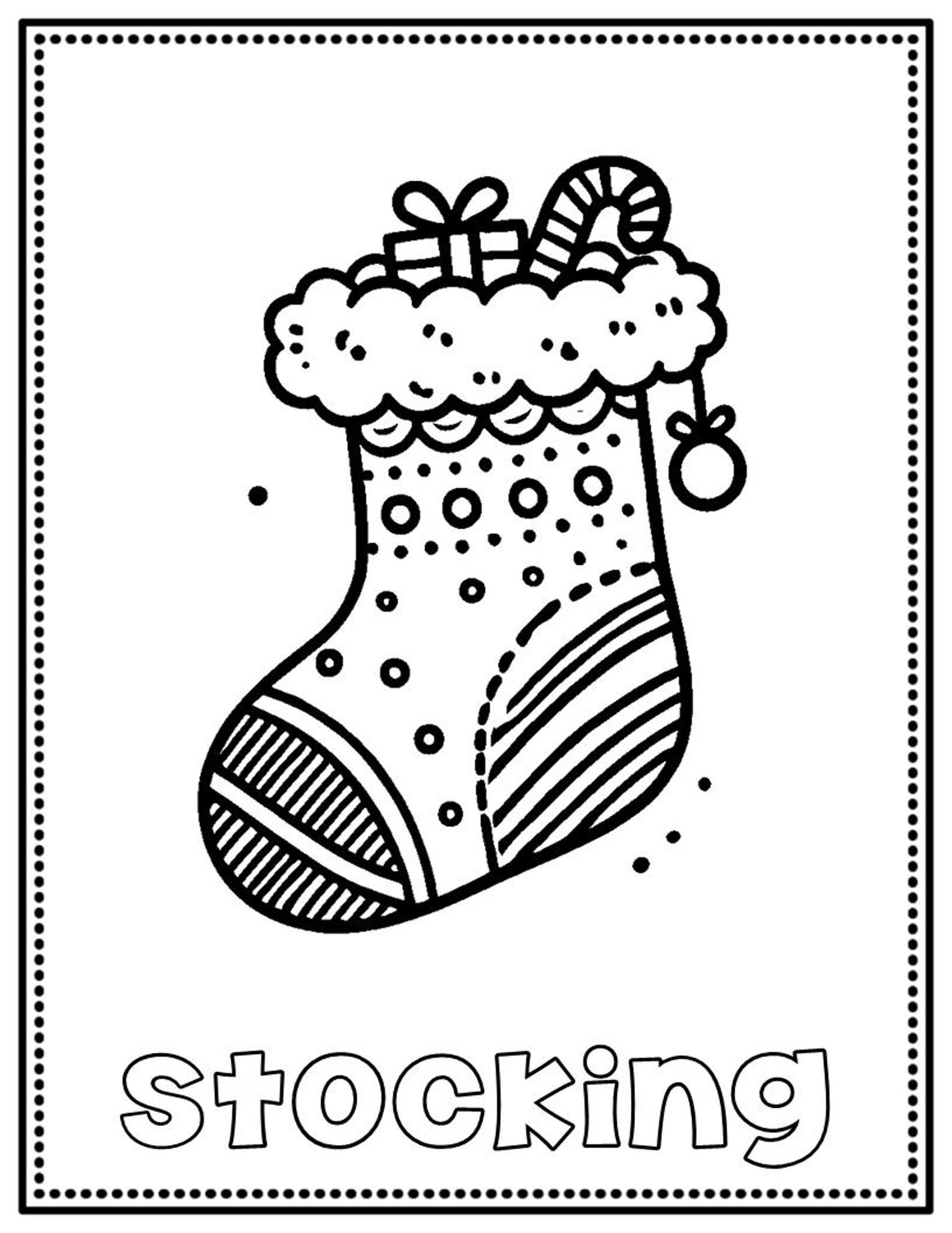 Christmas Vocabulary Coloring Pages: ESL Printable (PDF) - Etsy
