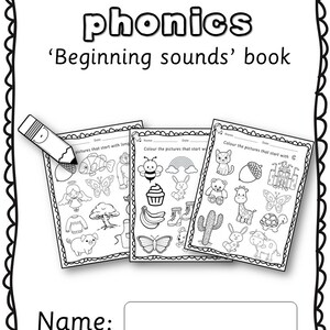Beginning Sounds Book With 35 Worksheets - Colouring Pages RWI Set 1 ...