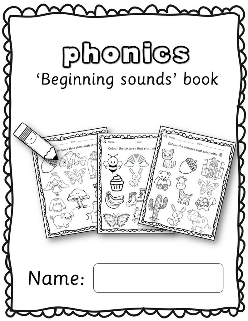 Beginning Sounds Book With 35 Worksheets - Colouring Pages RWI Set 1 ...