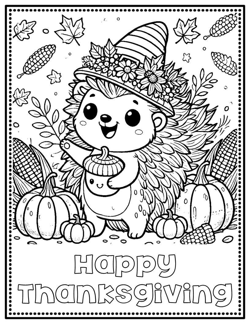Thanksgiving Vocabulary Coloring Pages - ESL and Young Learners - Etsy