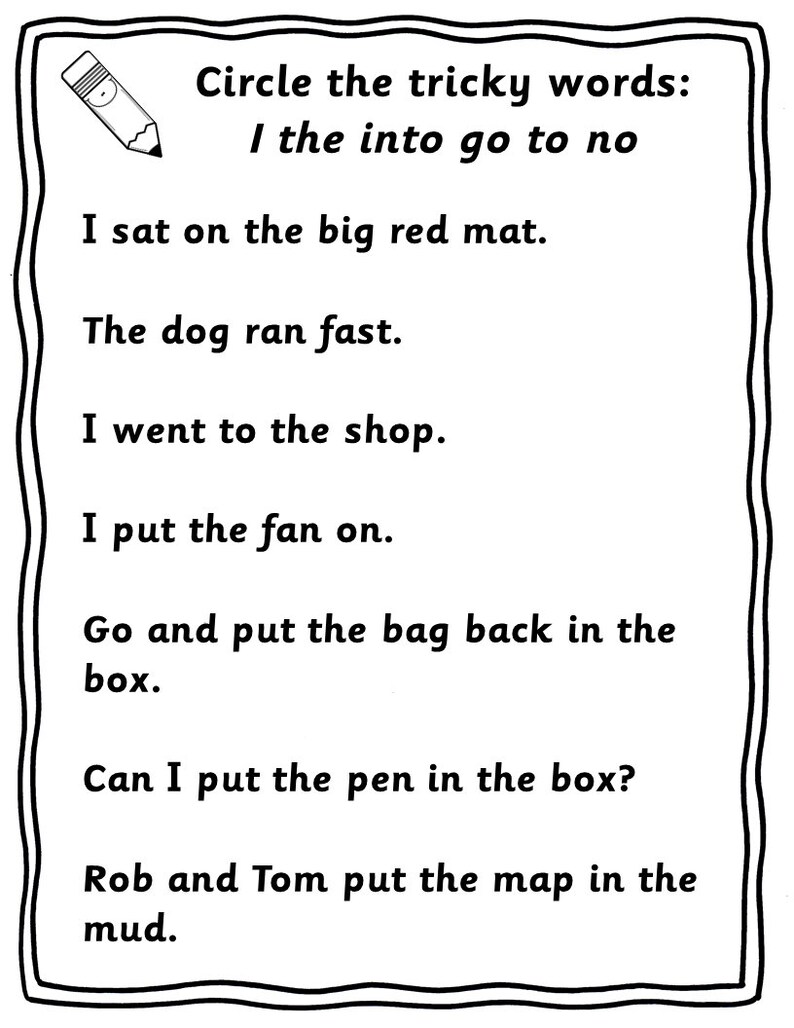 Reception Year 1 Kindergarten - Phase 2 Tricky Word Activity Book - Etsy