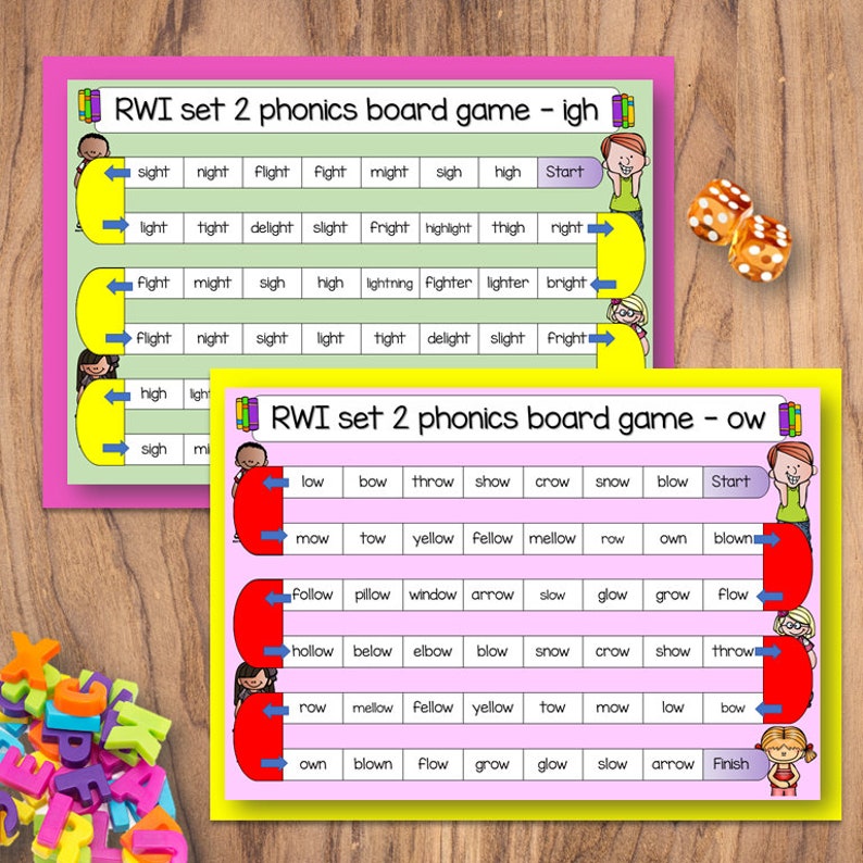 RWI - Read Write Inc Phonics Board Games Set 1 and 2 Sounds - Etsy