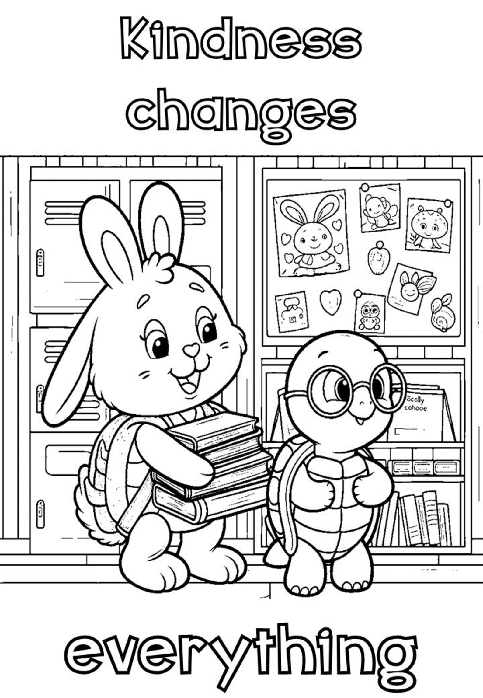 Growth Mindset Kindness Coloring Pages Posters - Inspirational ...