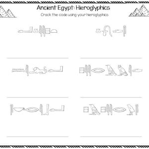 Ancient Egypt Hieroglyphics Activities – Worksheets, Answer Key ...