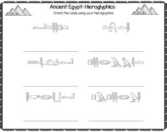 Ancient Egypt Hieroglyphics Worksheets 99worksheets