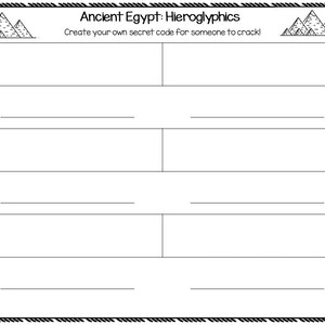 Ancient Egypt Hieroglyphics Activities – Worksheets, Answer Key ...