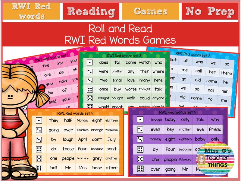 Roll and Read - Read Write Inc - RWI Red Word Colourful Board Games for ...