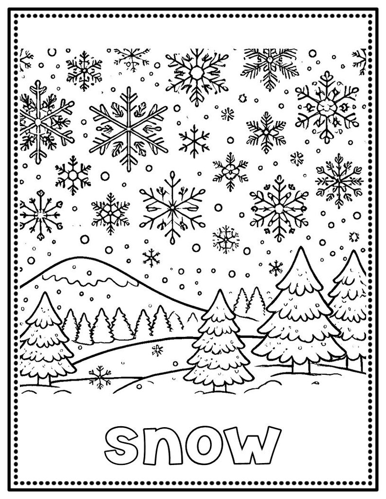 Christmas Vocabulary Coloring Pages: ESL Printable (PDF) - Etsy