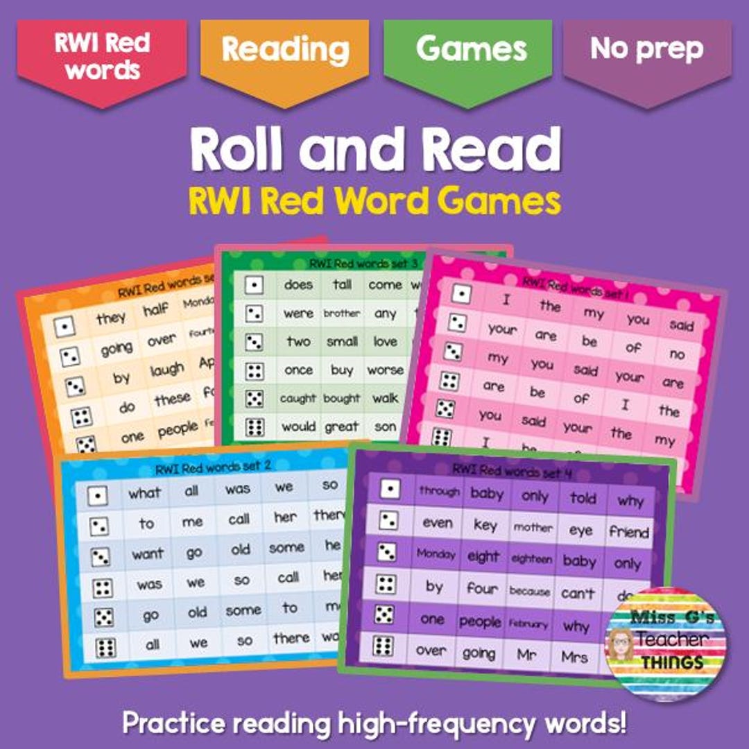 Read Write Inc (RWI) Red Words Roll and Read Phonics Games (PDF ...