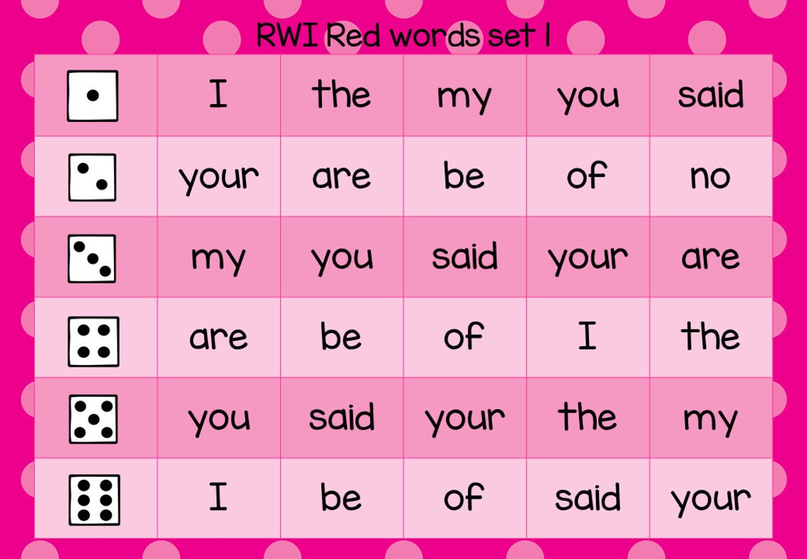 Roll and Read - Read Write Inc - RWI Red Word Colourful Board Games for ...