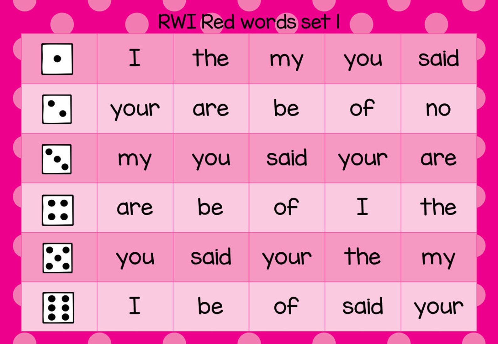 Roll and Read - Read Write Inc - RWI Red Word Colourful Board Games for ...