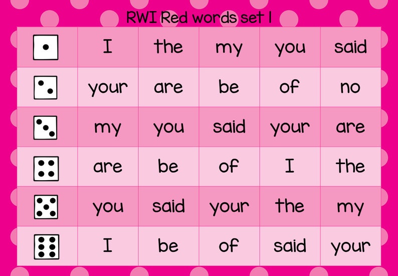 Roll and Read - Read Write Inc - RWI Red Word Colourful Board Games for ...