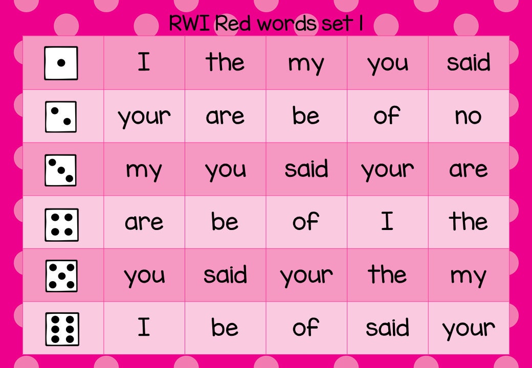 Roll and Read - Read Write Inc - RWI Red Word Colourful Board Games for ...
