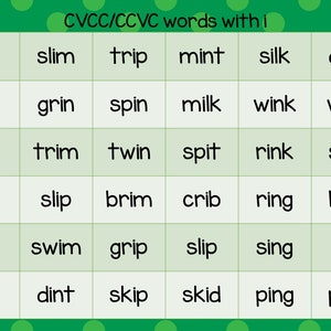Roll the Dice CVCC CCVC Word Game Boards - Etsy