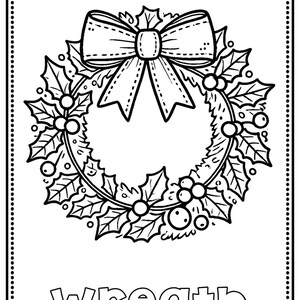Christmas Vocabulary Coloring Pages: ESL Printable (PDF) - Etsy