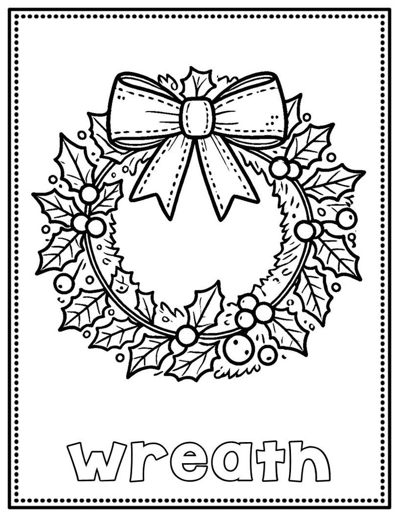 Christmas Vocabulary Coloring Pages: ESL Printable (PDF) - Etsy