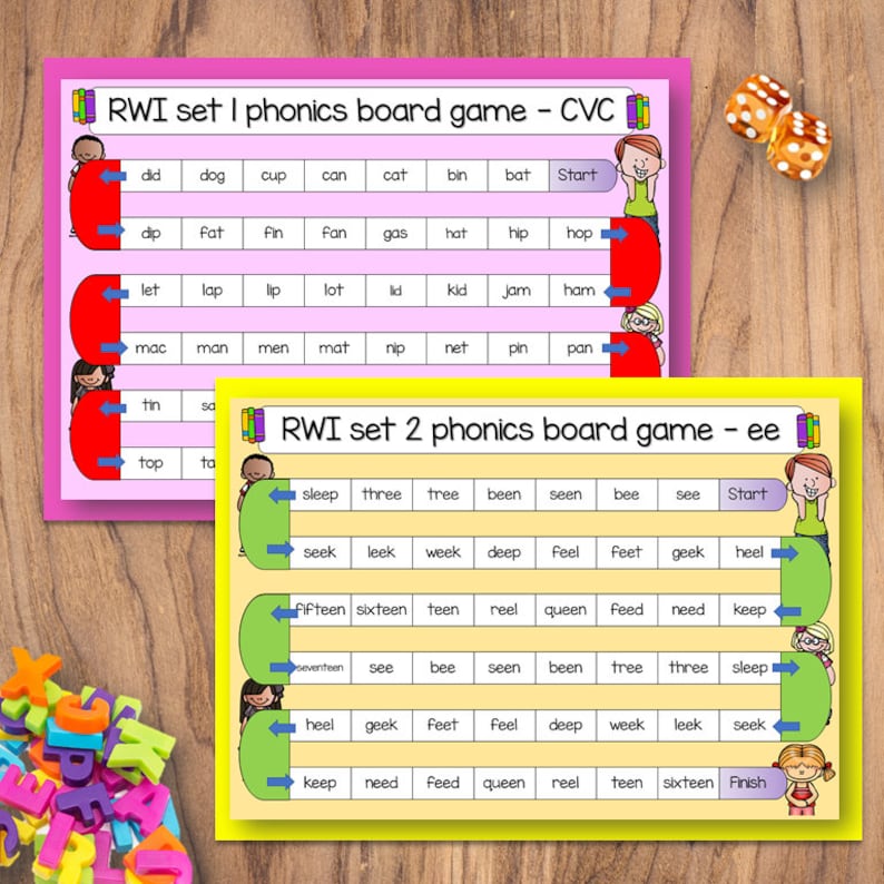 RWI - Read Write Inc Phonics Board Games Set 1 and 2 Sounds - Etsy