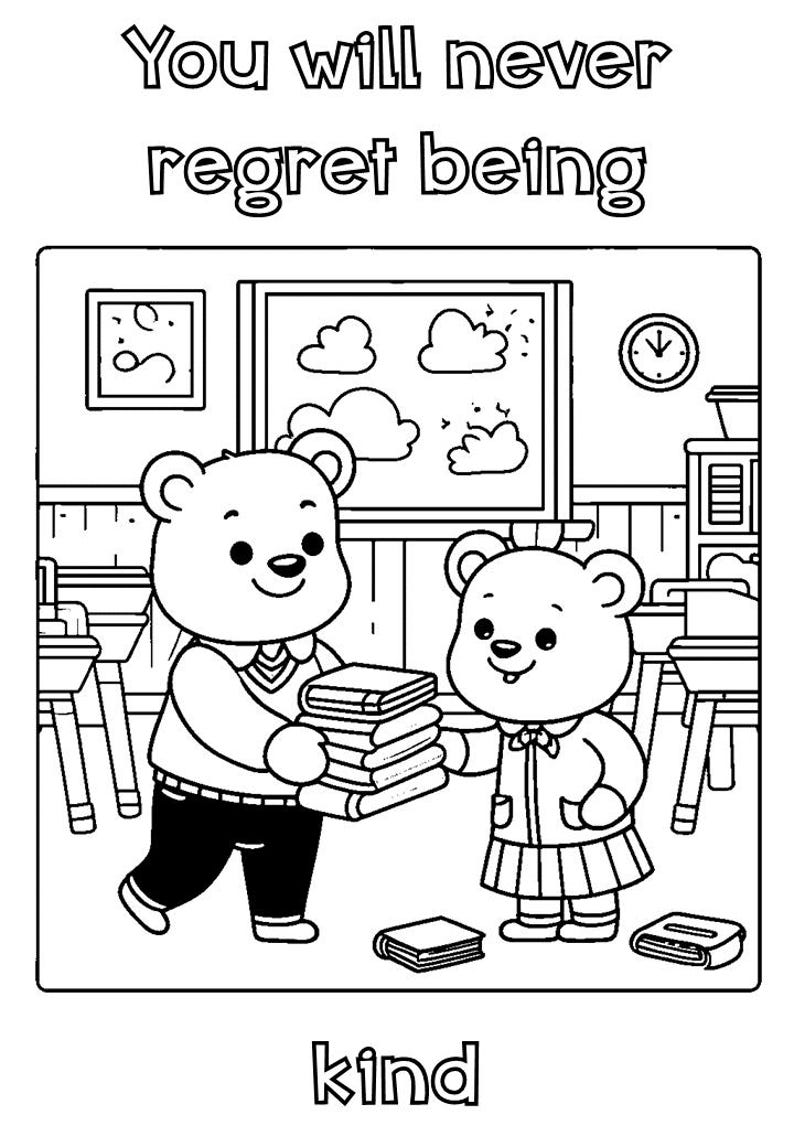 Growth Mindset Kindness Coloring Pages Posters - Inspirational ...