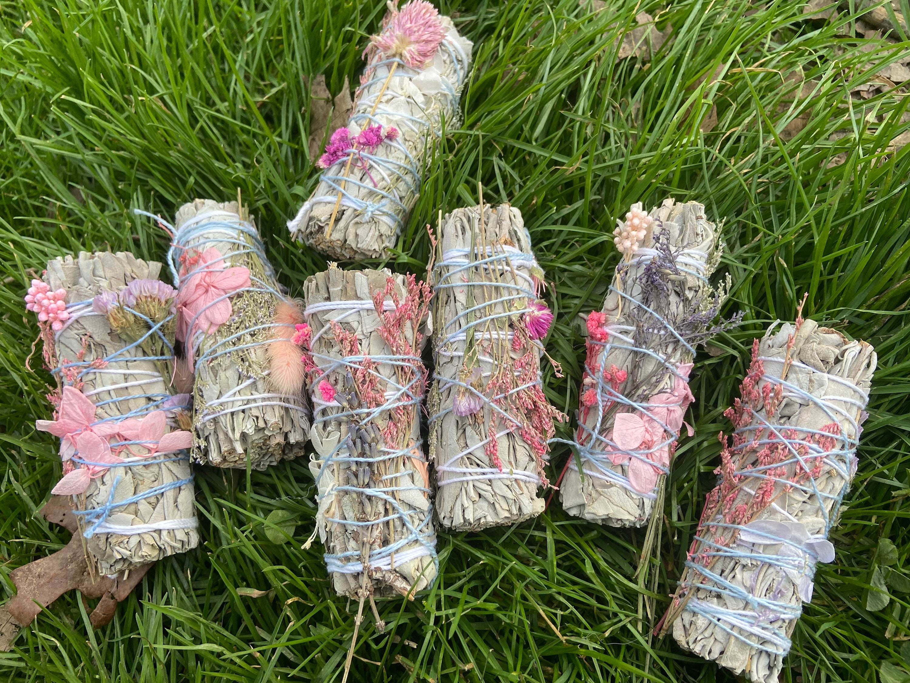 One Sage Smudge Stick With Flowers - Etsy