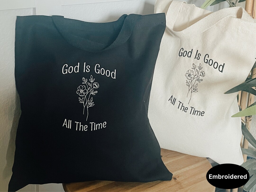 Embroidered Christian Tote Bags, Faith Tote Bags, Gift, Church Tote Bag ...