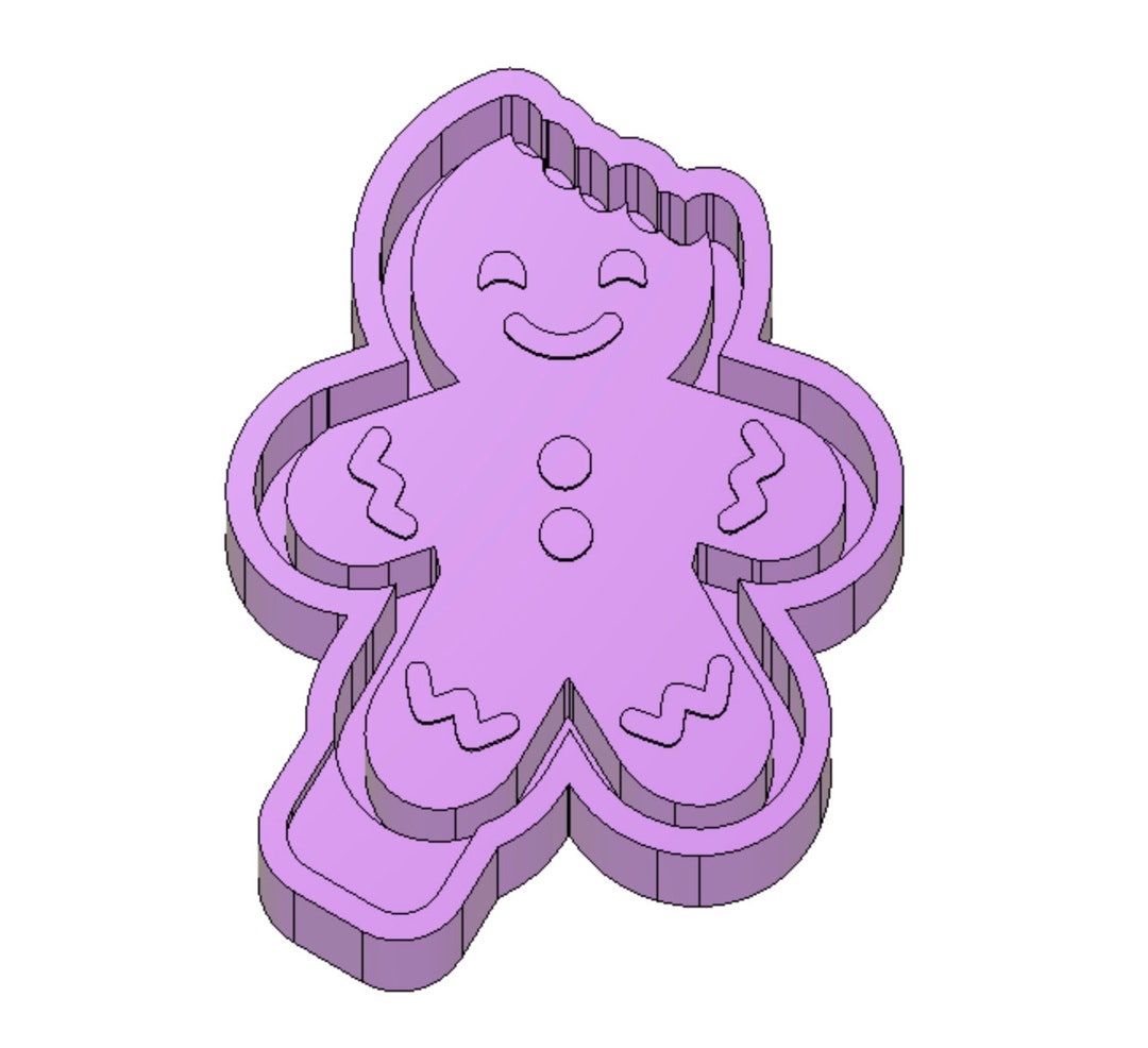 Bitten Gingerbread Man Freshie Blank for Molding 3D Printer File STL - Etsy