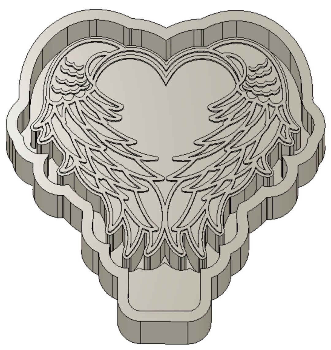 Heart With Wings Freshie Blank for Molding 3D Printer File STL - Etsy