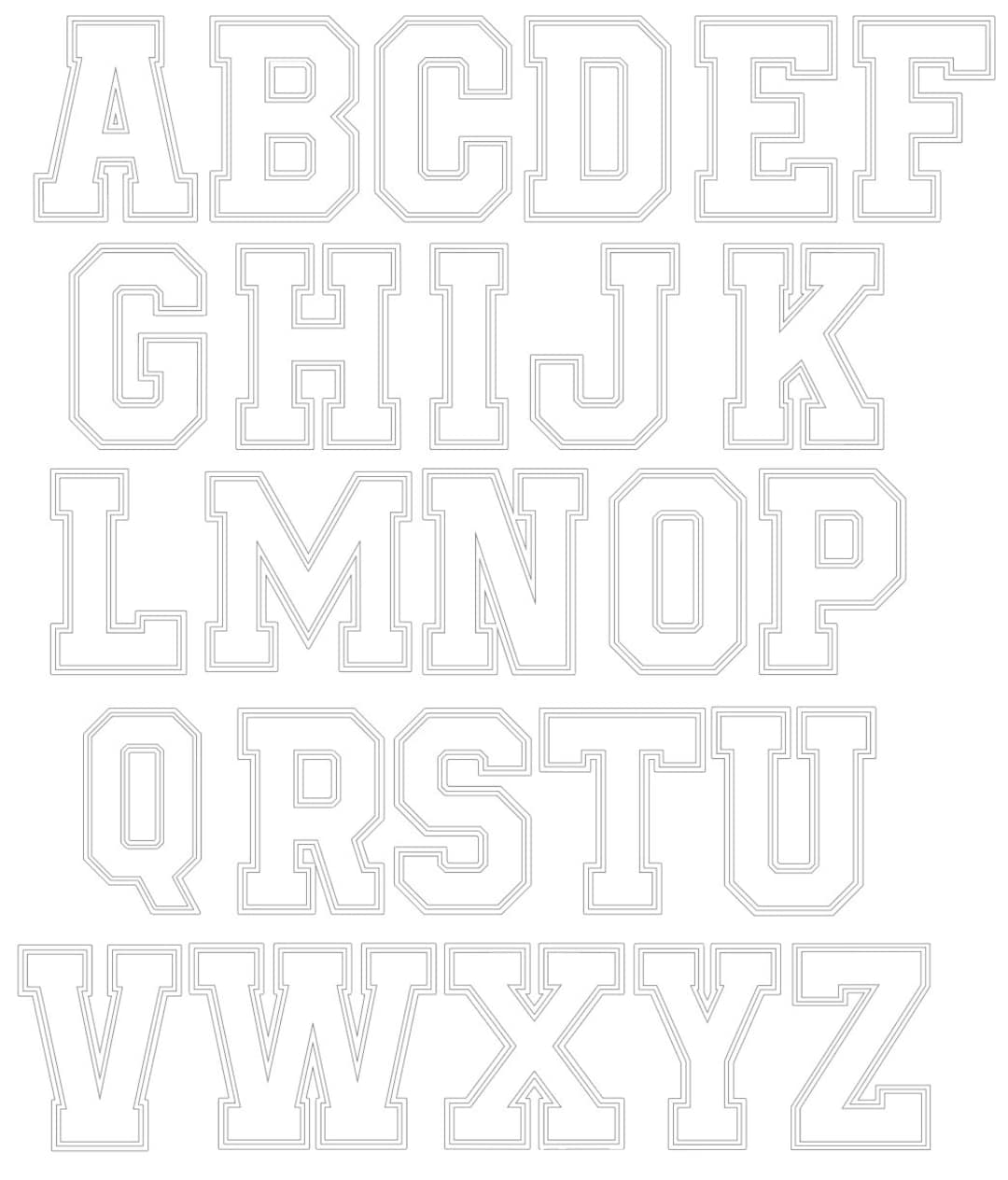 Varsity Letters A-Z Cardstock Cutting for Freshie Molds SVG - Etsy