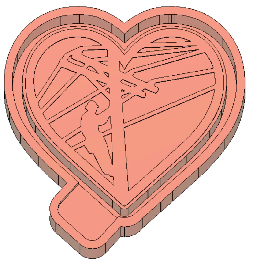 Lineman Heart Freshie Blank for Molding 3D Printer File STL - Etsy