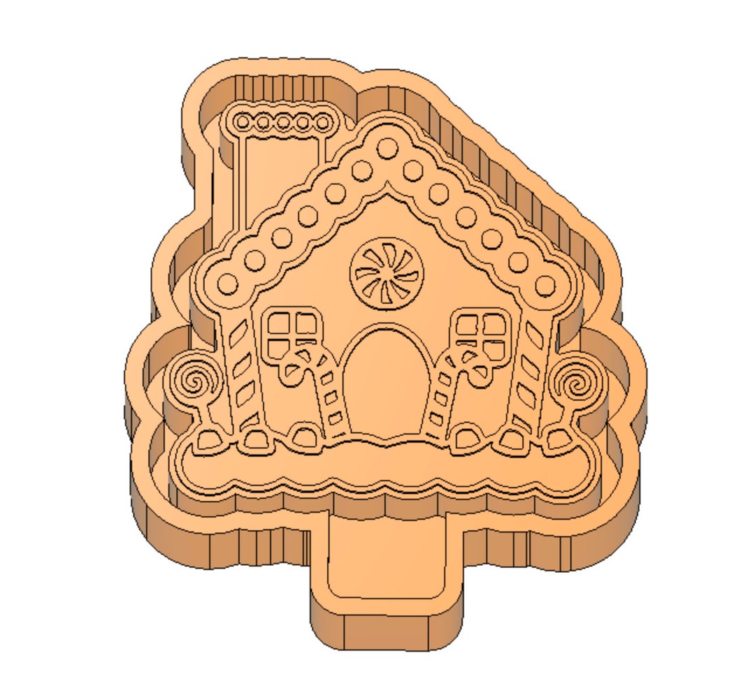 Gingerbread House (B) Freshie Blank for Molding 3D Printer File STL ...