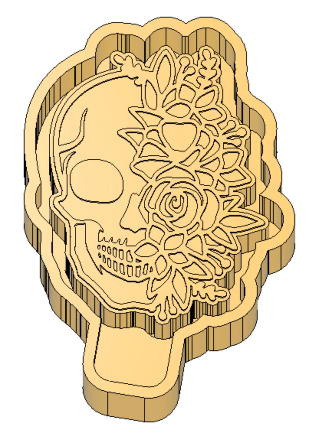 Skull Rose Blank for Molding 3D Printer File STL - Etsy
