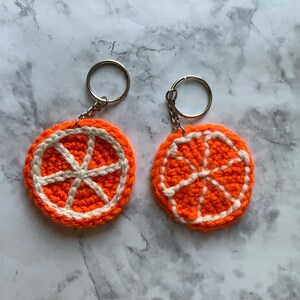 Orange Crochet Keychain - Crochet Accessories - Gift - Crochet Flower ...