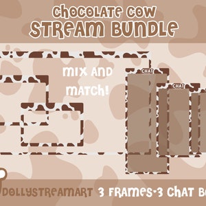 Chocolate Brown Cow Twitch Overlay Bundle, Stream Pack for Youtube and ...