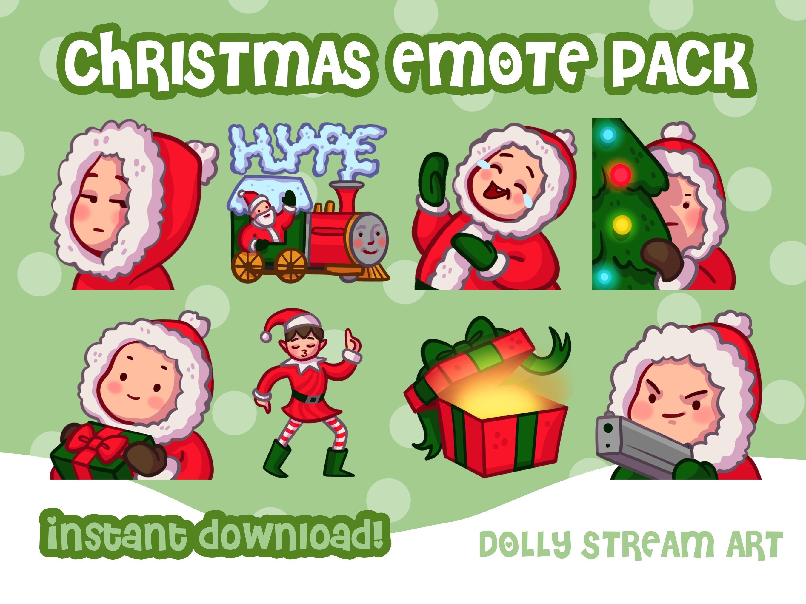 Christmas Dance Emote, Dancing Holiday Twitch Emotes for Youtube or ...
