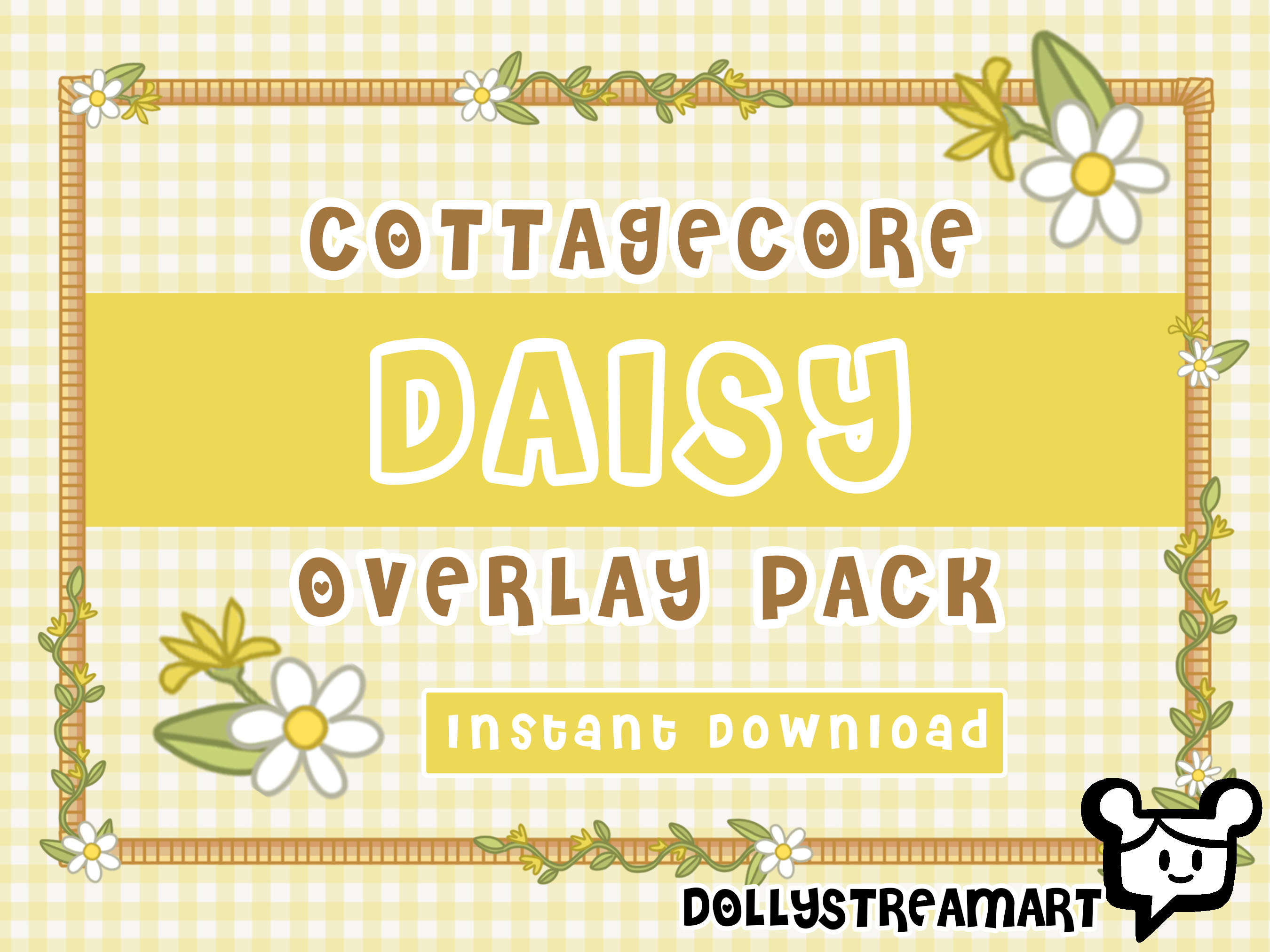 Cottagecore Twitch Overlay Pack voor Stream, Daisy Kawaii Cozy Stream ...