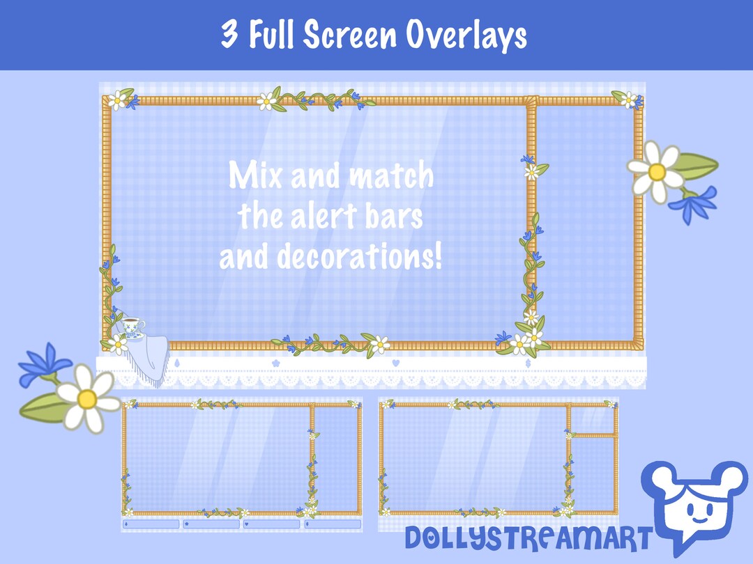 Cottagecore Twitch Overlay Bundle for Stream - Etsy