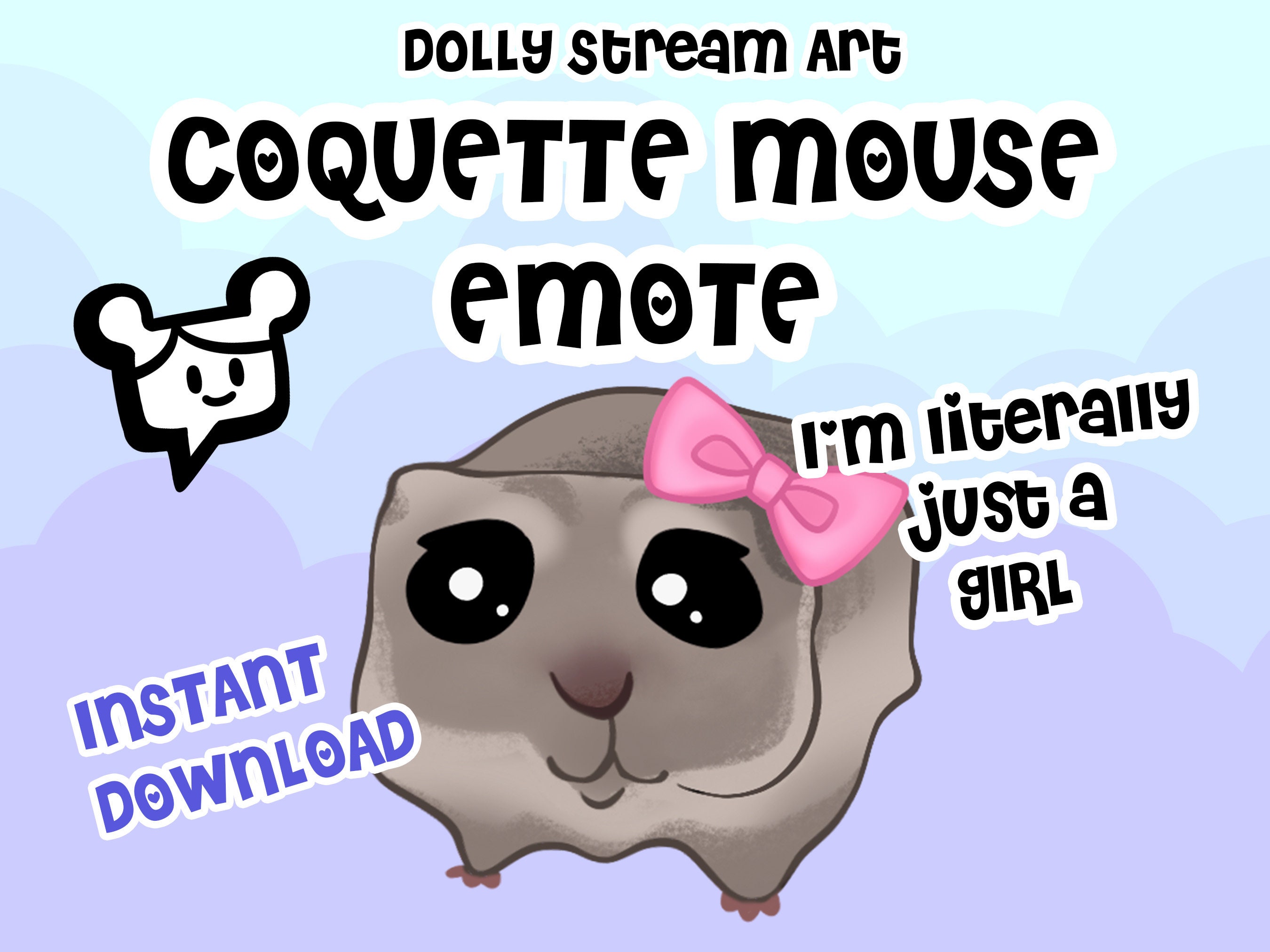 Coquette Mouse Meme Twitch Emote for Youtube or Discord Servers ...