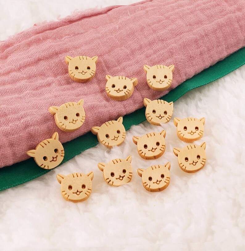 Kids Baby Wooden Cat Buttons Children's Buttons for Kids Clothes ...