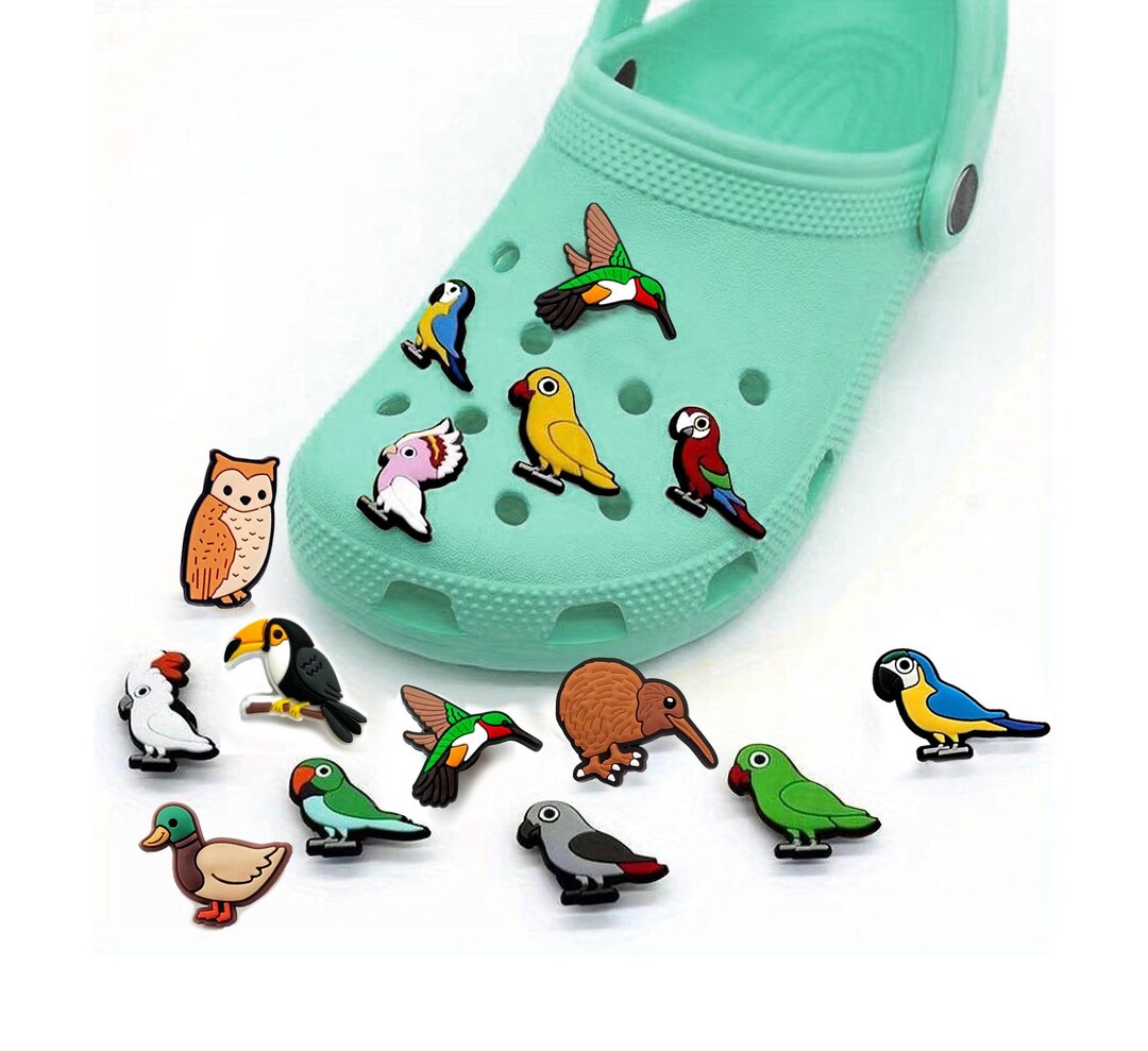 Birds Shoes Pins Parrot Kiwi Duck Owls Children Shoe Charms for Easter ...