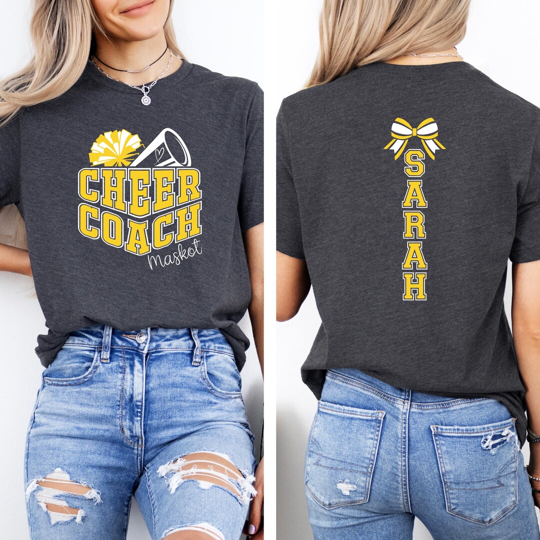 Custom Cheer Coach Shirt , Cheer Coach Mascot Shirt, Cheer Megaphone ...