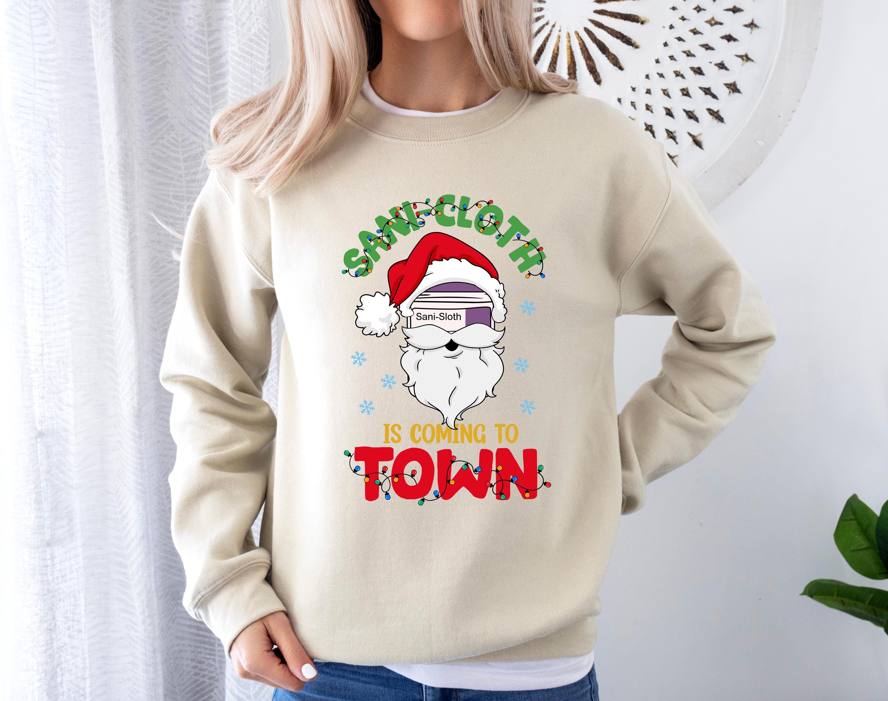 Sani-cloth is Coming to Town Shirt, Nurse Christmas Tee, Santa Claus ...