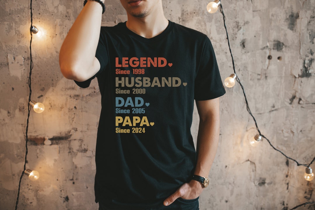 Dad With Years Shirt, Papa With Year, Gift for Husband, Father's Day ...