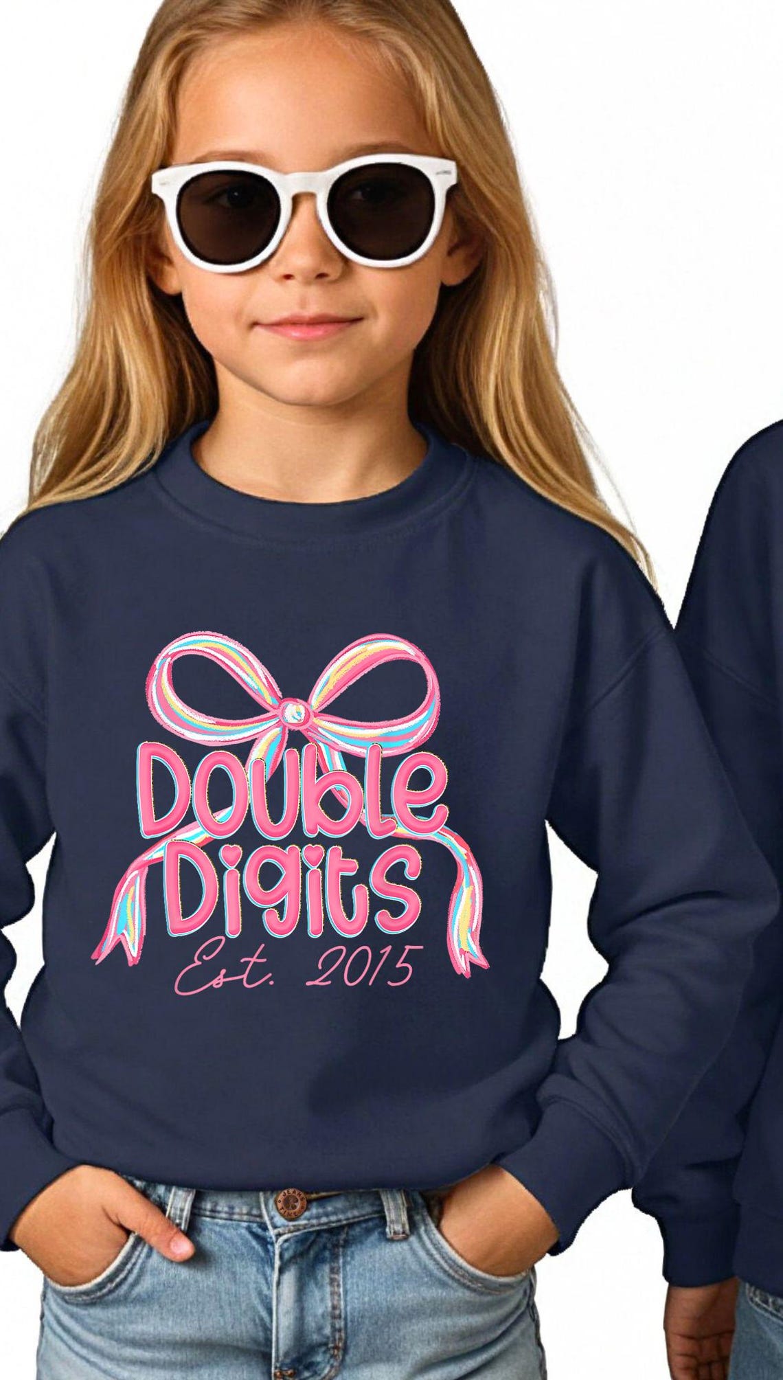 Double Digits Birthday Shirt, Tween Birthday Girl Bow Tee, 10th ...