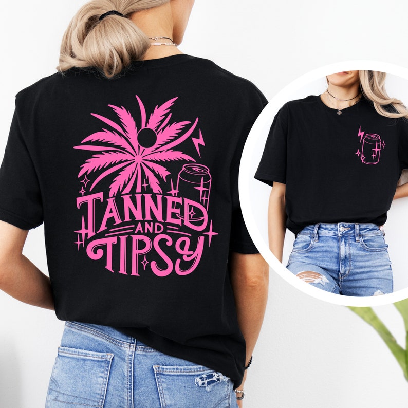 Tanned and Tipsy Shirt, Summer Vibes T-shirt, Beach Vacation Tee, Retro ...
