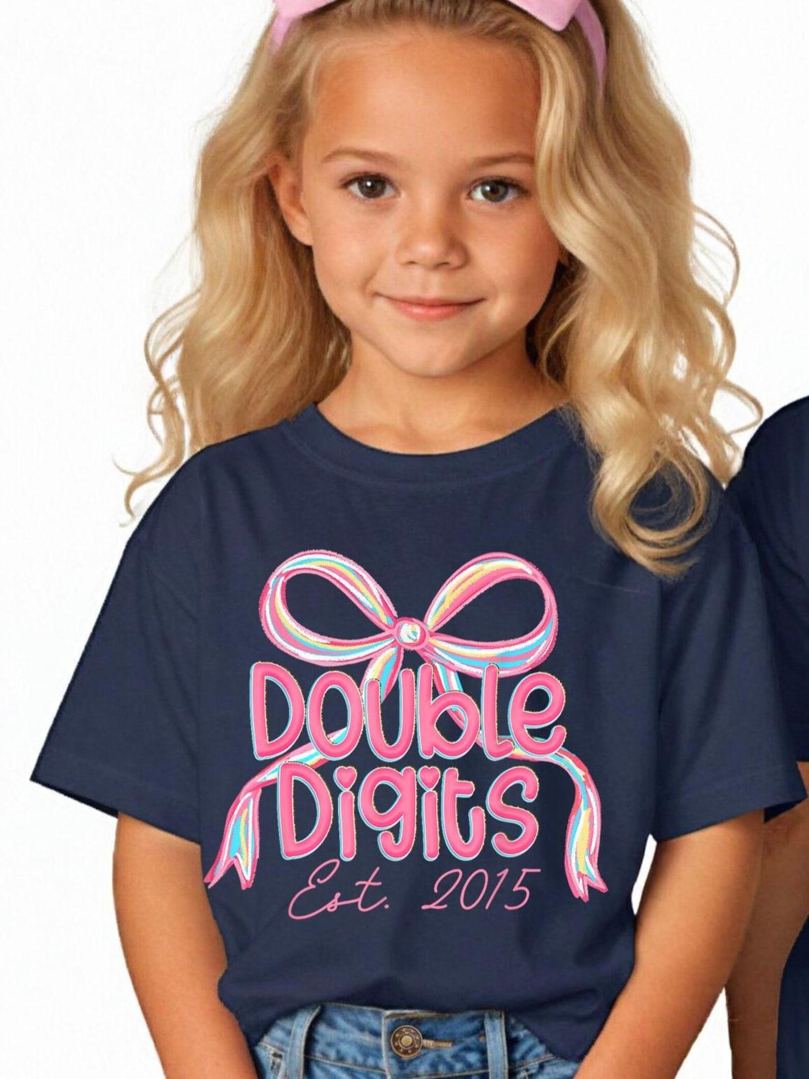 Double Digits Birthday Shirt, Tween Birthday Girl Bow Tee, 10th ...