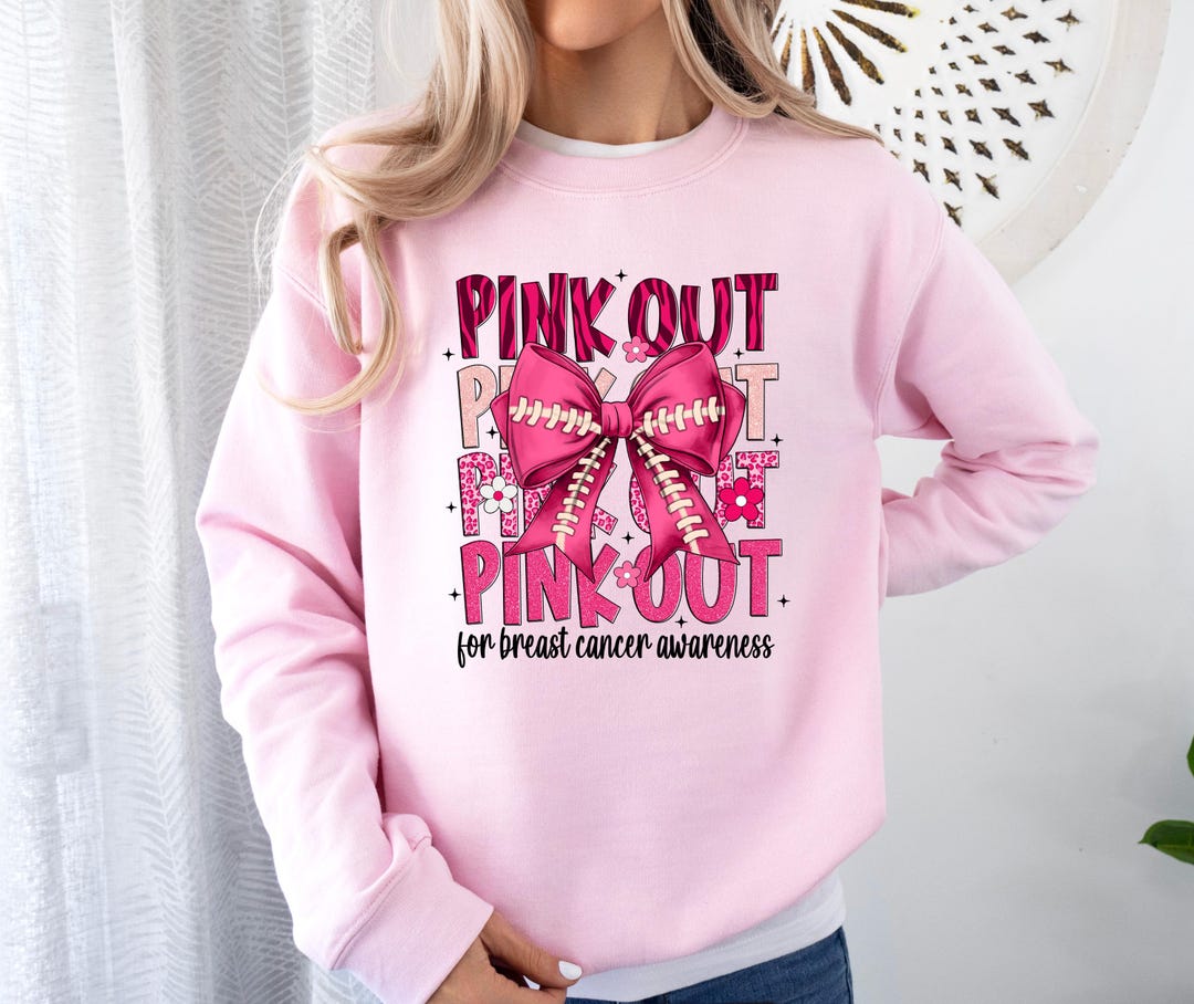 Football Pink Out Shirt, Breast Cancer Sweatshirt, Breast Cancer ...