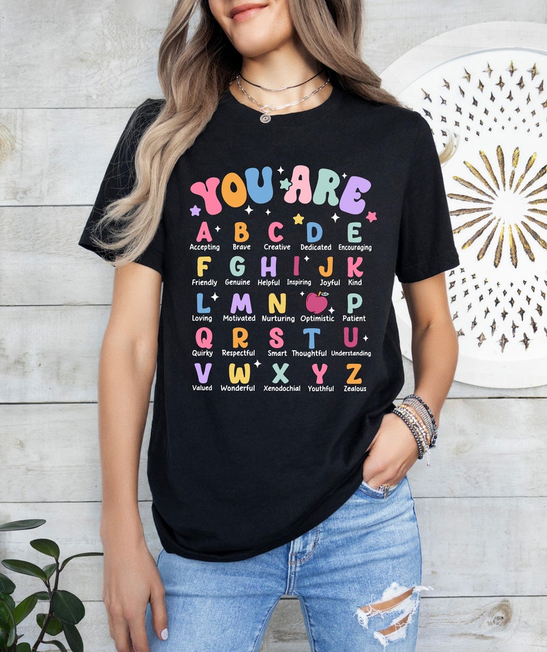 Cute Teacher Shirt, Teaching Alphabet Shirt, Back to School, Teacher ...
