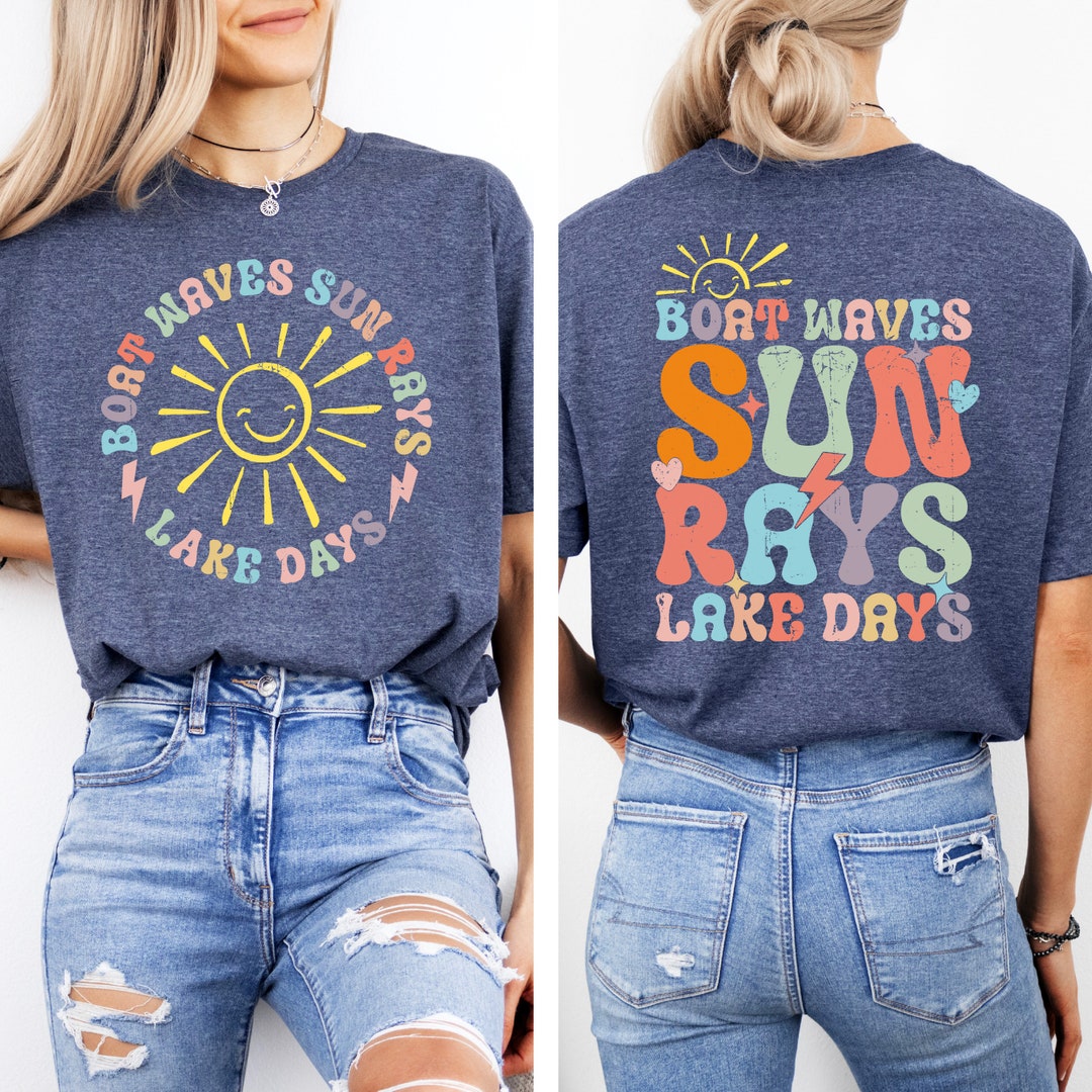 Lake Shirt, Lake Family Vacation Shirt, Boat Waves Sun Rays Lake Days ...