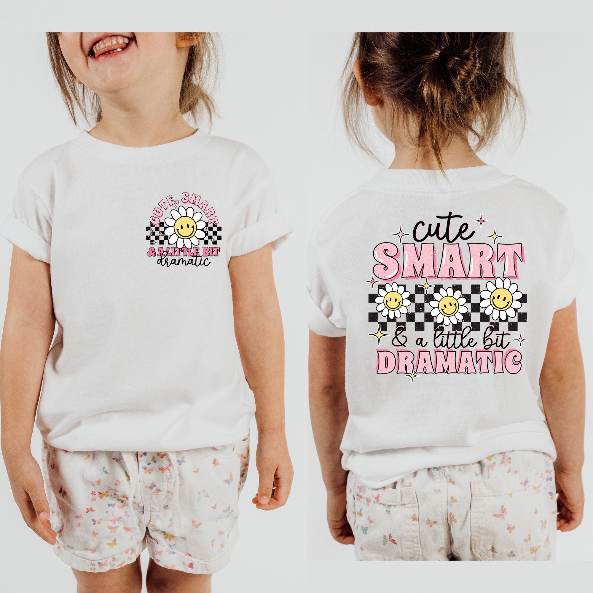 Cute Smart & A Little Bit Dramatic Shirt, Cute Girl Shirt, Retro Smile ...