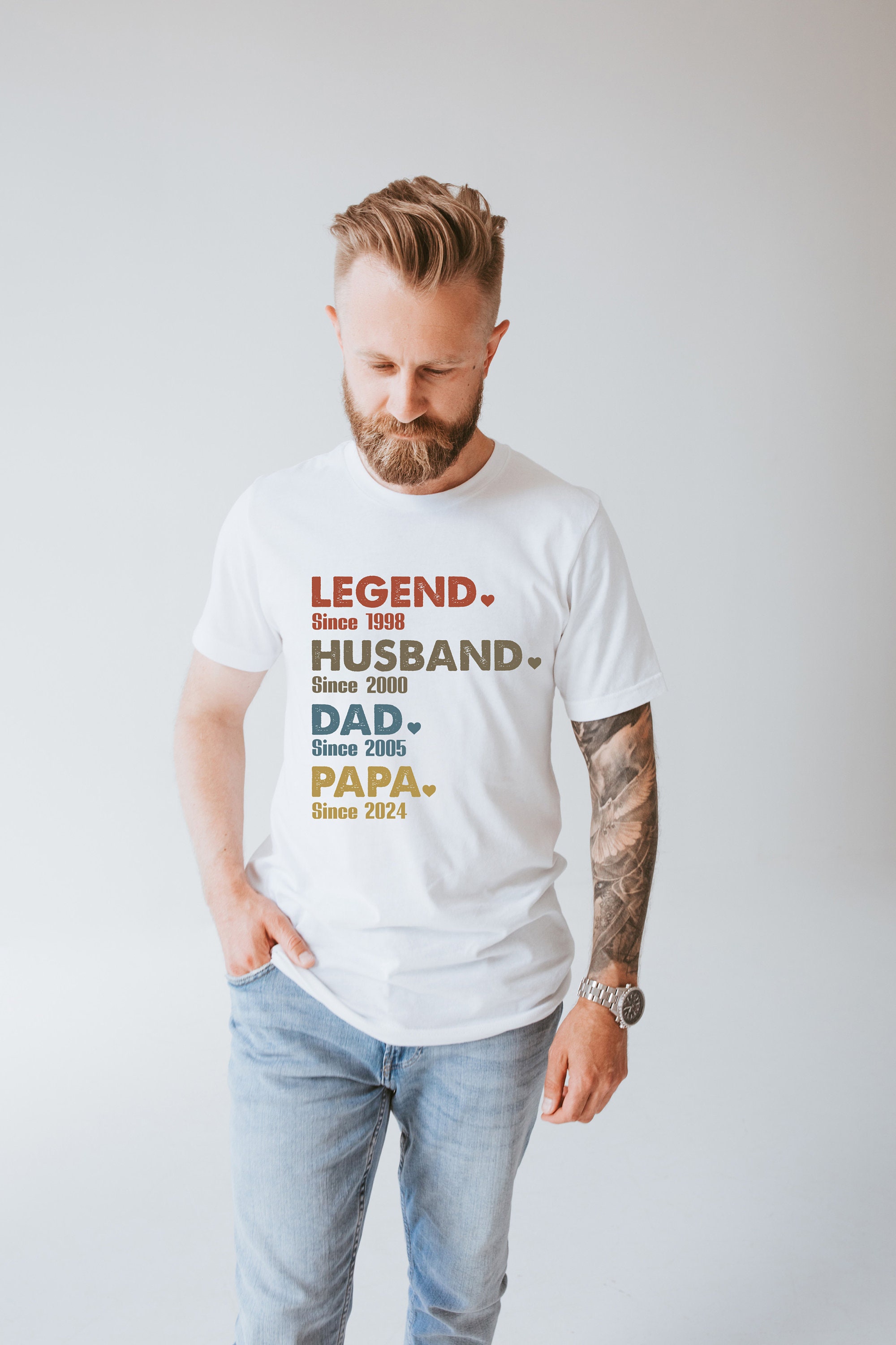 Dad With Years Shirt, Papa With Year, Gift for Husband, Father's Day ...