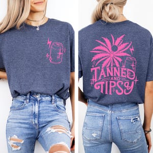 Tanned and Tipsy Shirt, Summer Vibes T-shirt, Beach Vacation Tee, Retro ...